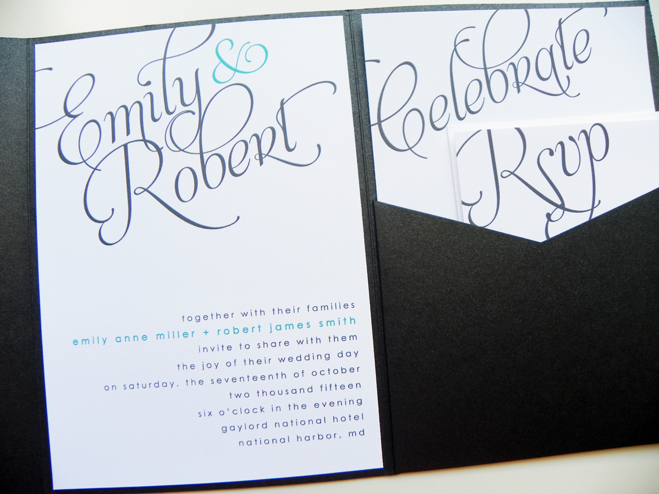 Pocketfold Wedding Invitations - Scripted Signature Pocketfold Invitation Suite on Luulla